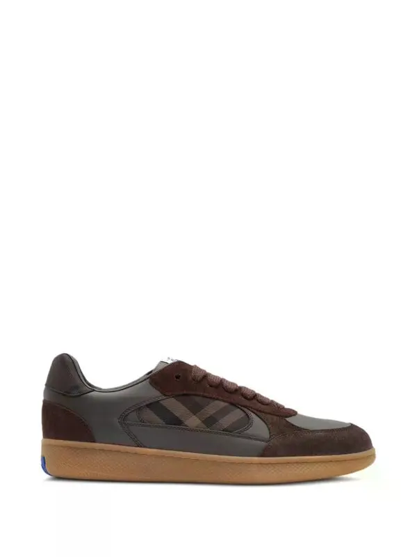 Burberry Leather, Suede And Check Terrace Sneakers