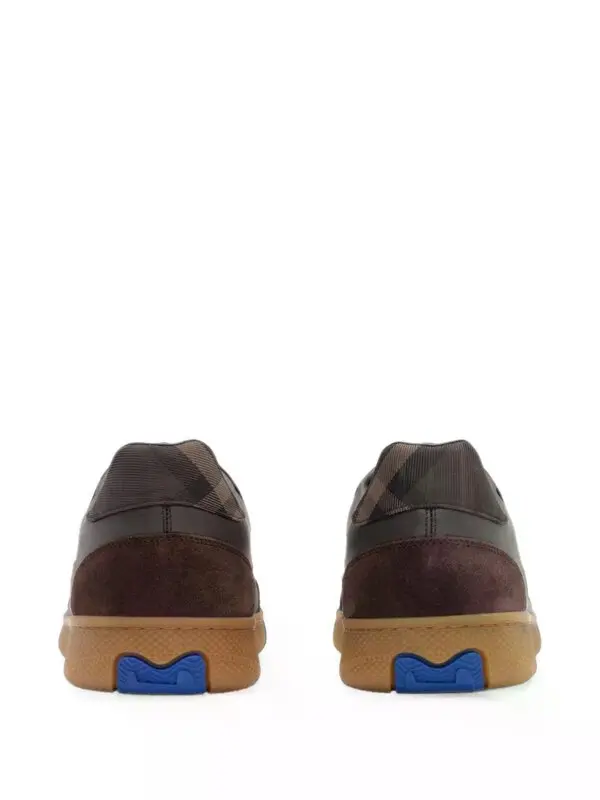 Burberry Leather, Suede And Check Terrace Sneakers
