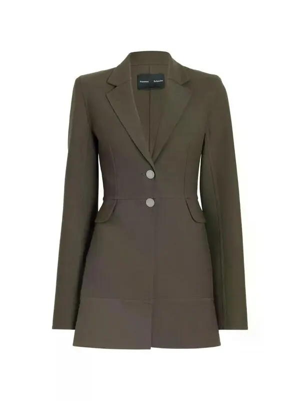 Proenza Schouler Maera Jacket In Bi-stretch Double Wool - Green