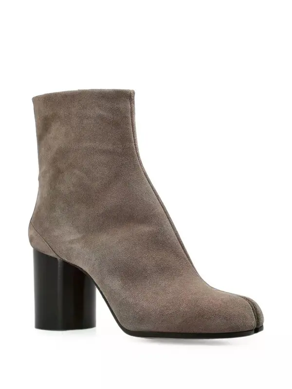 MAISON MARGIELA Suede Tabi Cut-out Heeled Ankle Boots - Grey