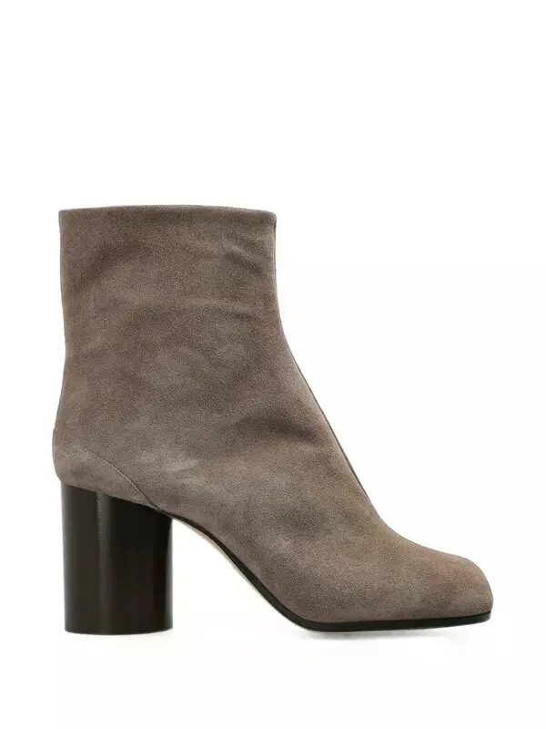 MAISON MARGIELA Suede Heeled Ankle Boots With ‘tabi’ Cut-out - Neutrals
