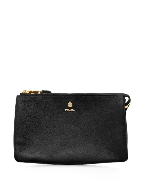 Prada Leather Zipper Pouch - Black