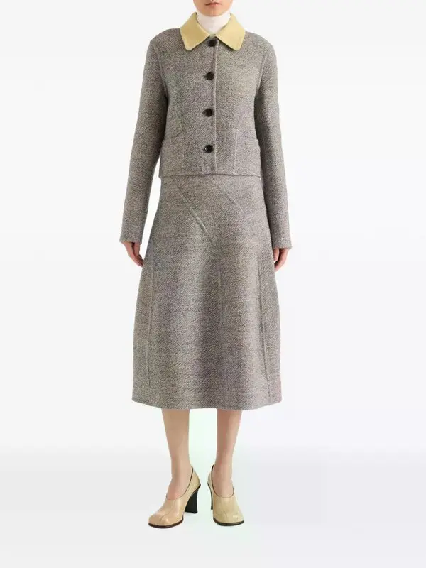 Proenza Schouler Gaelle Skirt In Double Face Melange Outwear - Grey