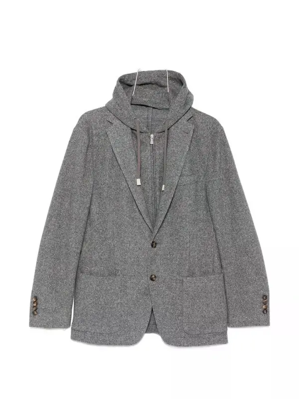 Eleventy Hooded Single-breasted Jacket