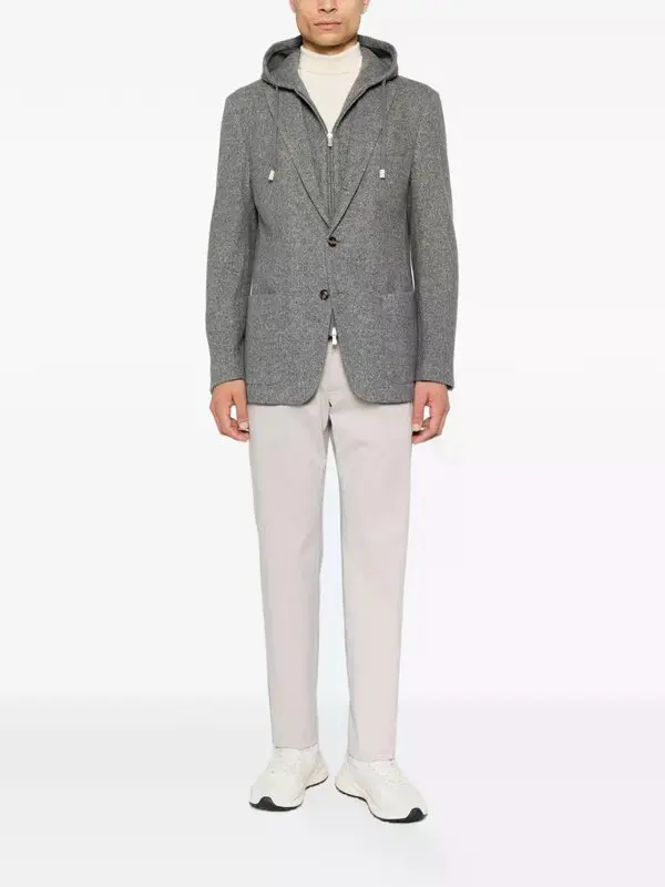 Eleventy Hooded Single-breasted Jacket