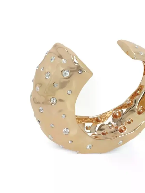 SELF-PORTRAIT Hammered Crystal-embellished Cuff Bracelet