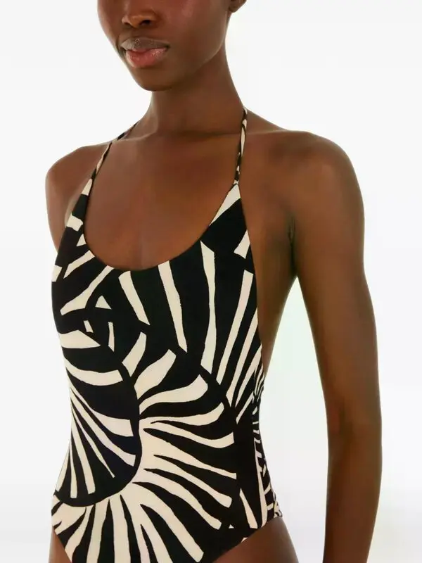 Farm Rio Animal-print Shell-detail Swimsuit