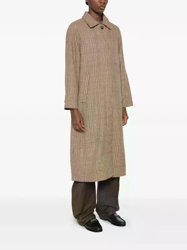 JCSOPHIE Panna Check-pattern Raglan-sleeve Coat