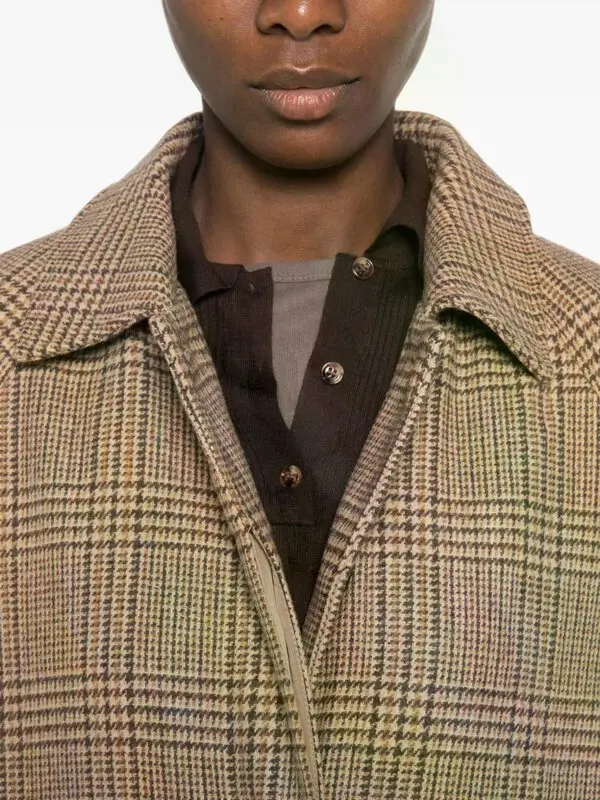 JCSOPHIE Panna Check-pattern Raglan-sleeve Coat