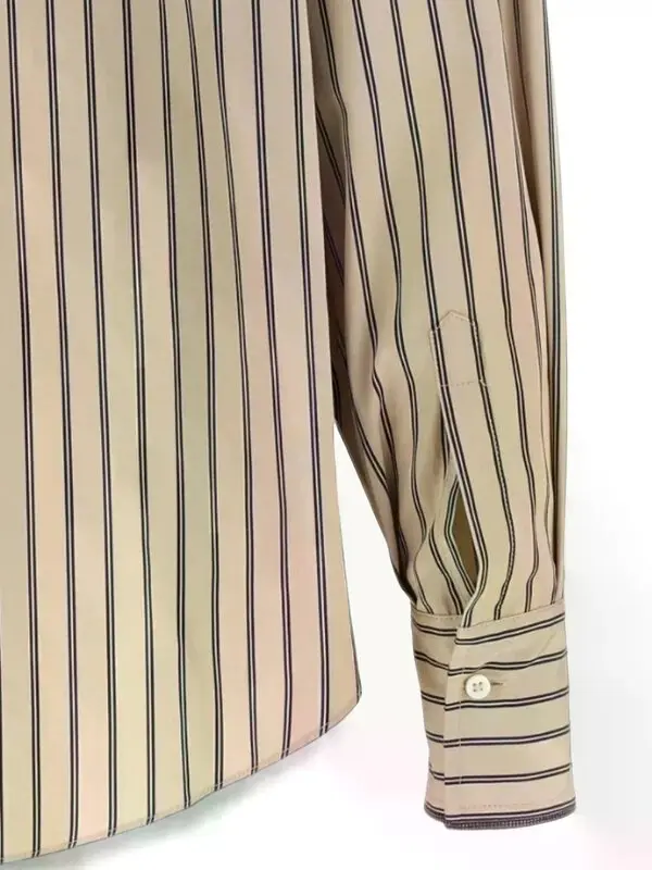 Brunello Cucinelli Striped Tie-fastening Shirt - Neutrals