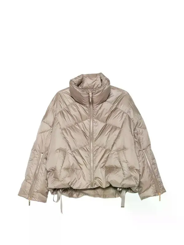TWINSET Quilted Puffer Coat With High Neck - Neutrals
