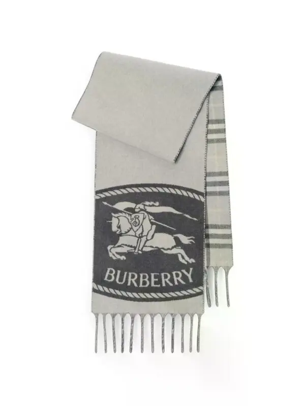 Burberry Reversible Knight-stamp Scarf - Grey