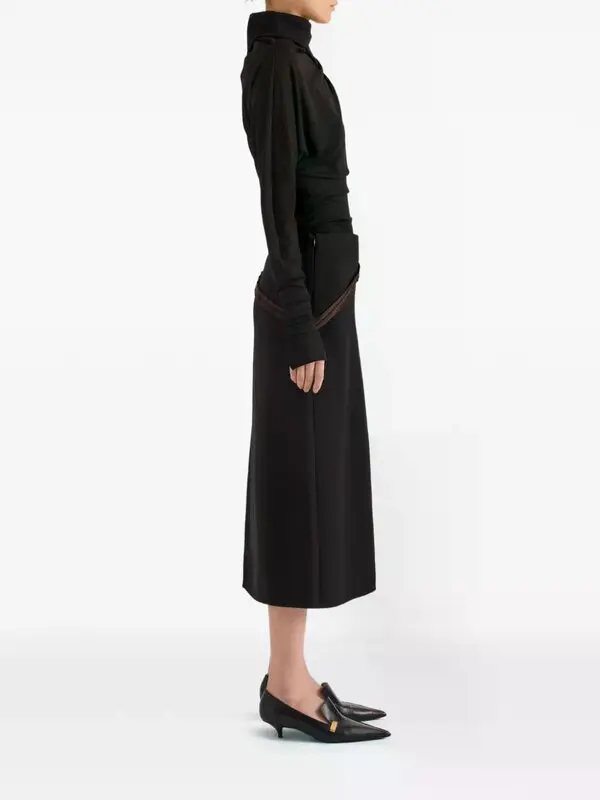 Proenza Schouler Justine Skirt In Bonded Wool Satin