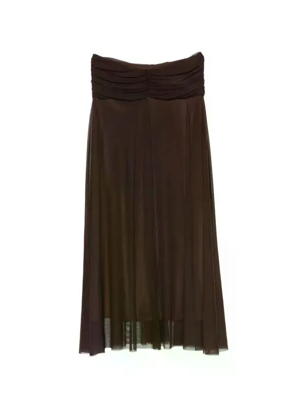 TWINSET Ruched-waist Mesh Skirt