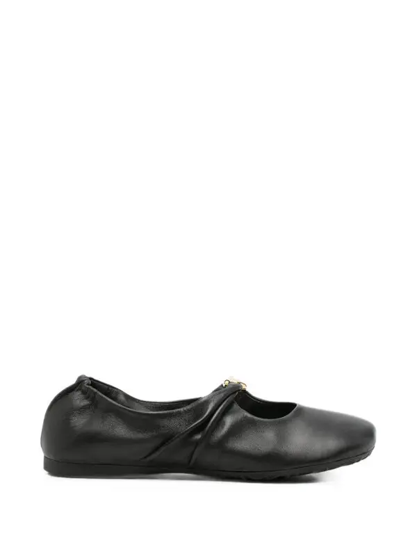 Loewe Pebble Soft Leather Ballet Flats - Black