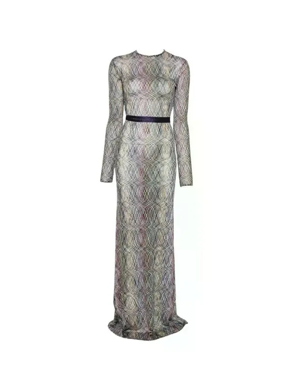 Missoni Zigzag-knit Open-back Dress - Grey