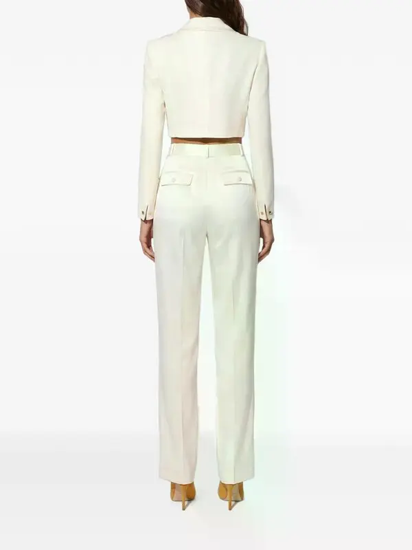 Elisabetta Franchi Jacket Made Of Lightweight Crêpe And Satin Fabrics With Peplum - Neutrals