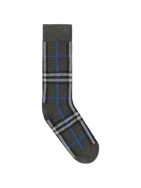 Burberry Check Cotton-nylon Blend Socks - Grey