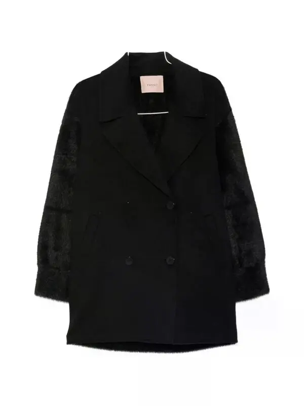 TWINSET Double-breasted Panelled Jacket - Black