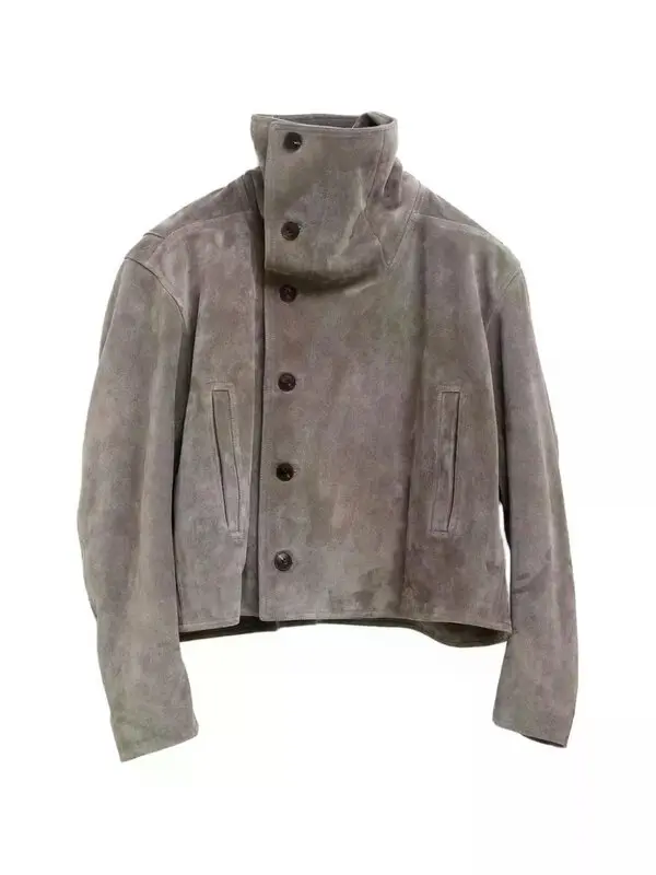 Rick Owens High-neck Buttoned Jacket - Grey