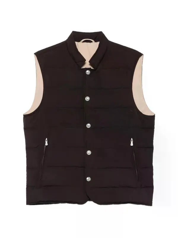Eleventy Quilted Gilet - Brown
