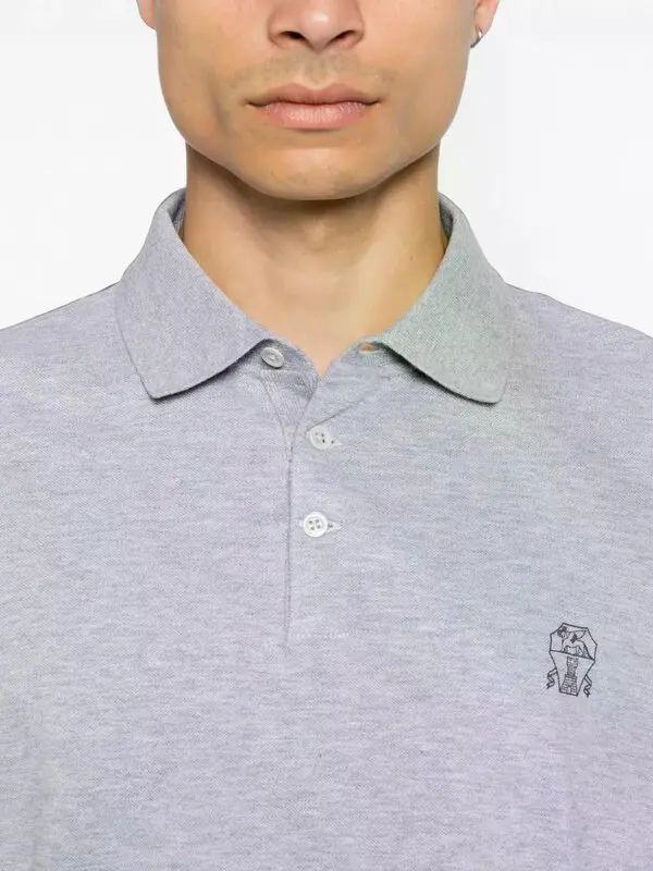 Brunello Cucinelli Logo-embroidered Piqué Polo Shirt