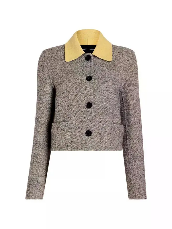 Proenza Schouler Gaelle Jacket In Double Face Melange Outerwear - Grey