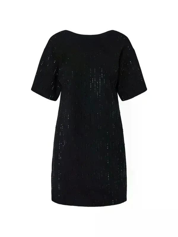 Liu Jo Knit Dress With Rhinestones - Black