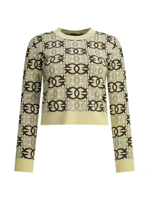 Pinko Monogram-pattern Sweater - Neutrals