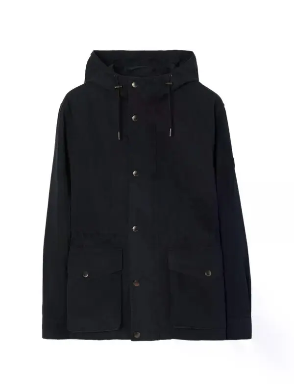 Burberry Gabardine Euston Hooded Jacket With Warmer - Blue