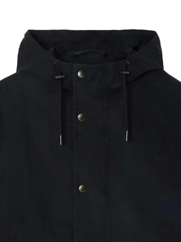 Burberry Gabardine Euston Hooded Jacket With Warmer