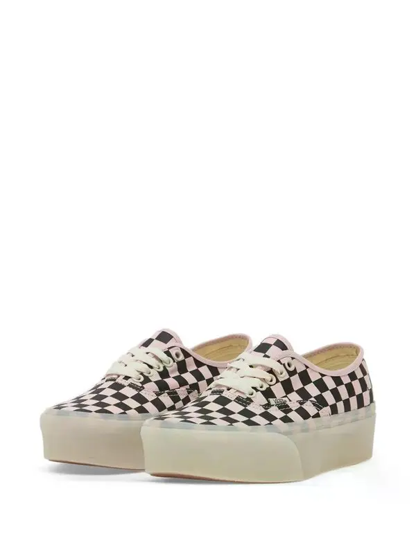 VANS Checkerboard-print Platform Sneakers - Pink