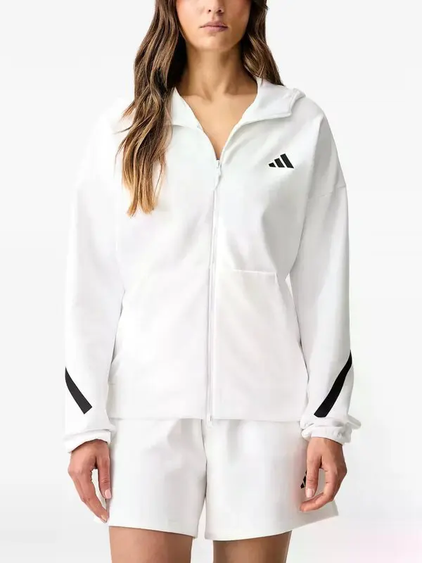 Adidas Logo-print Zip-up Hoodie