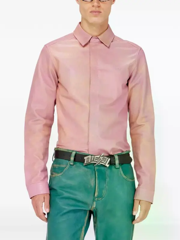 DIESEL® Shirt In Treated Leather