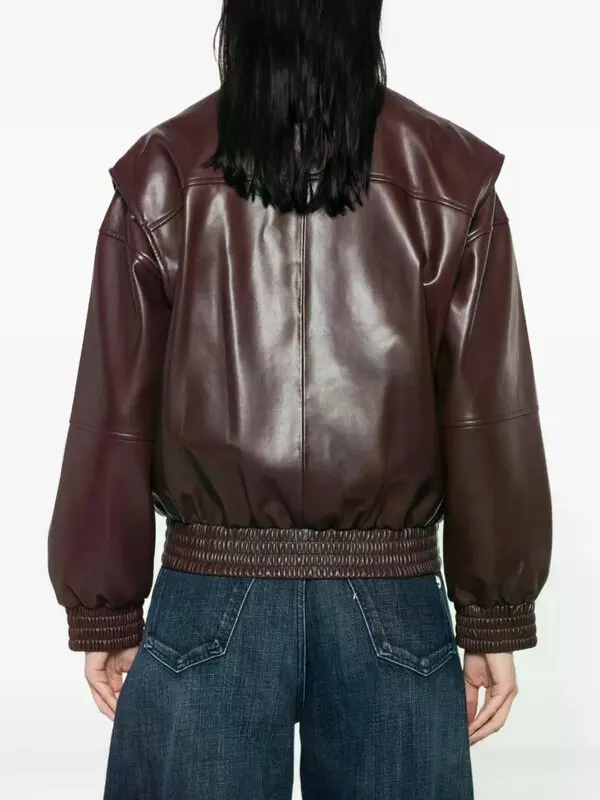 TWINSET High-neck Leather Jacket