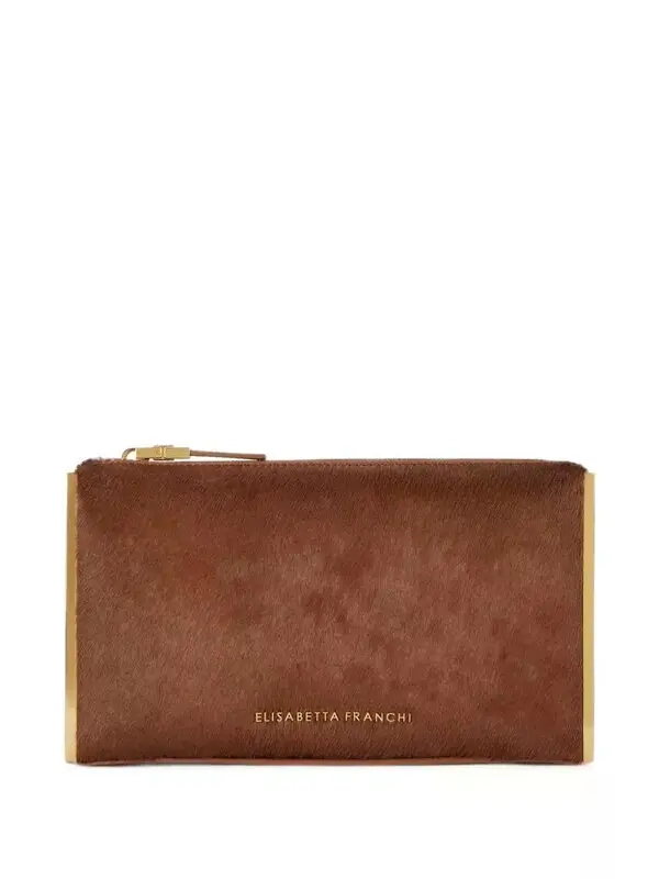 Elisabetta Franchi Cowhide Clutch Bag - Brown