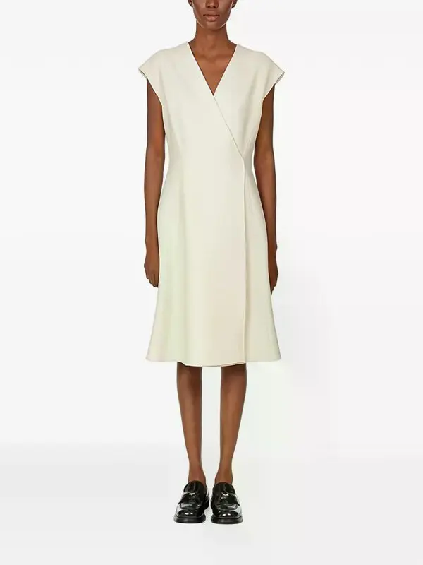 FERRAGAMO V-neck Sleeveless Mini Dress - Neutrals