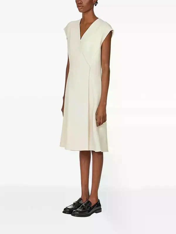 FERRAGAMO V-neck Dress - Neutrals