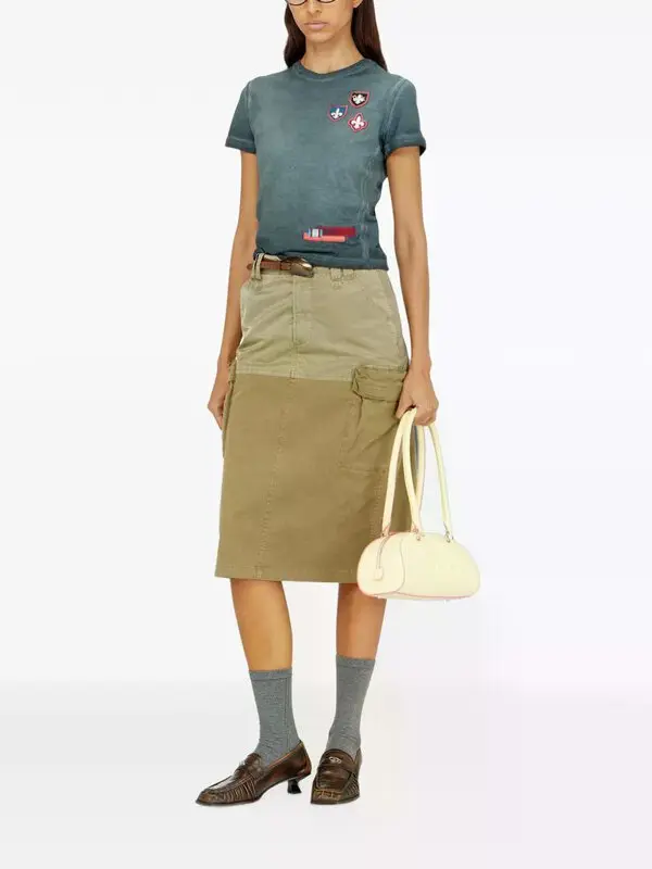 DIESEL® T-shirt With Patches And Microwaffle Sides