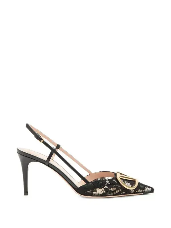 Valentino Garavani Vlogo Signature Lace Slingback Pumps