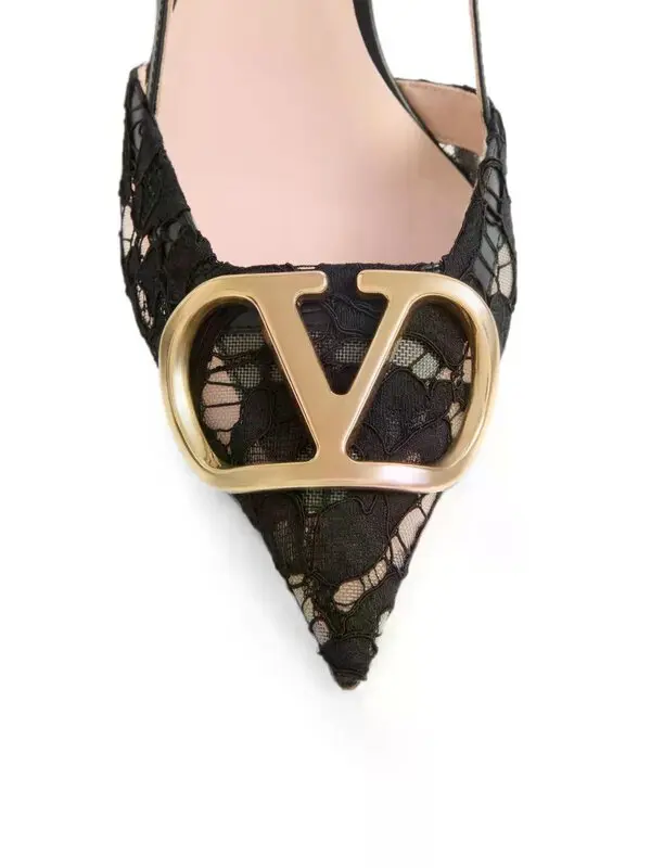 Valentino Garavani Vlogo Signature Lace Slingback Pumps
