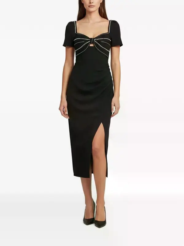 SELF-PORTRAIT Crepe Midi Dress - Black