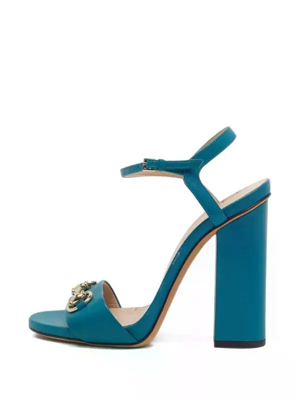 Gucci Horsebit Ankle-strap Leather Sandals - Blue