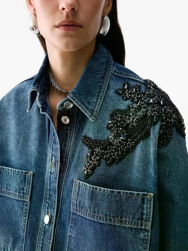 Liu Jo Denim Overshirt With Jewel-embroidery