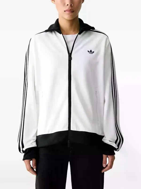 Adidas Logo-embroidered Striped-sleeve Track Jacket