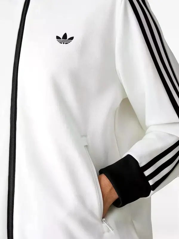 Adidas Logo-embroidered Striped-sleeve Track Jacket