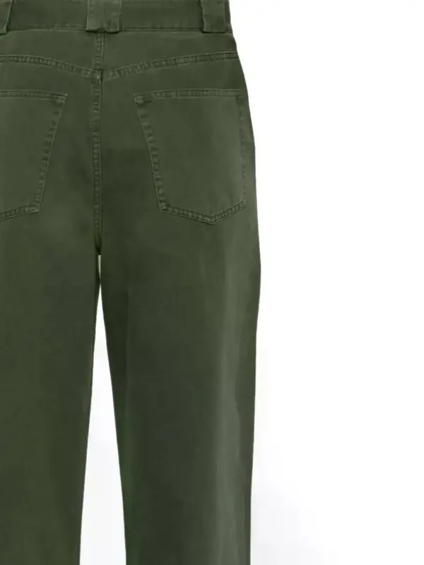 ANINE BING Cotton Canvas Patch Pocket Trousers - Green