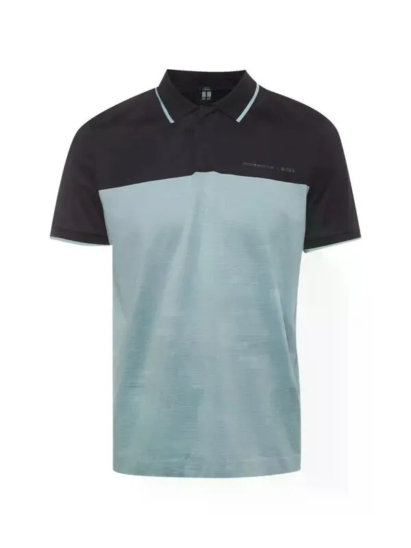 BOSS Phillipson Color-blocked Logo-print Polo Shirt - Blue