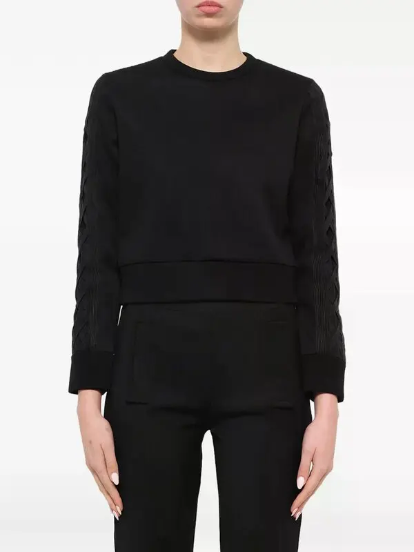 Neil Barrett Braided Sleeve Crew Neck Sweater