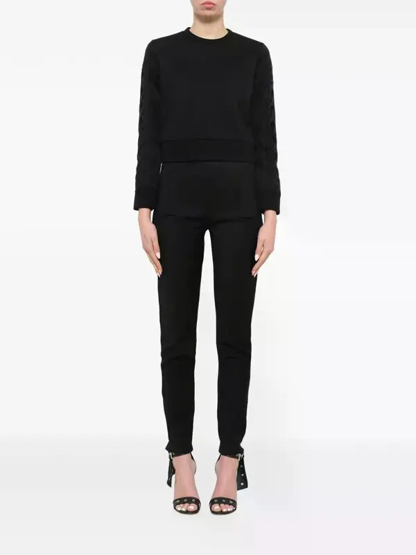 Neil Barrett Braided Sleeve Crew Neck Sweater